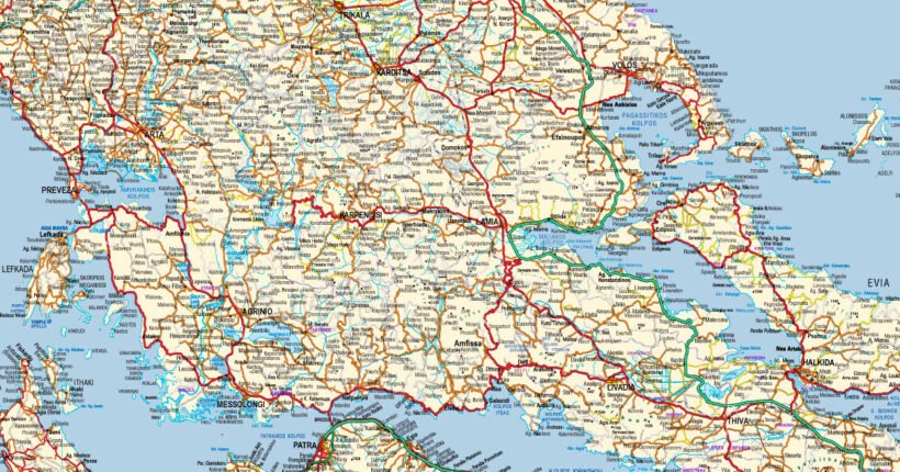 Greece map in english - Χάρτες τοίχου: