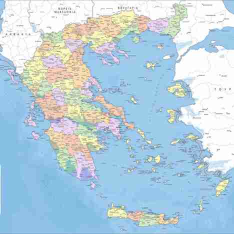 Σχολικός χάρτης Ελλάδας με νομούς - Χάρτες: